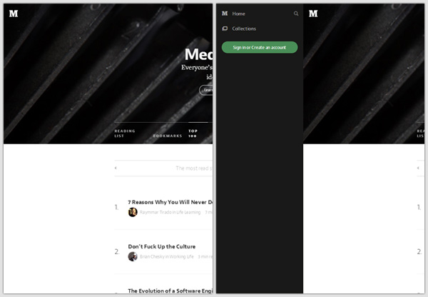 A Look at the Off-Canvas Menu Design Pattern