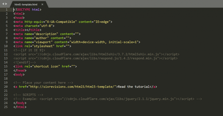 HTML5 Template: A Basic Code Template to Start Your Next Project | Free PHP
