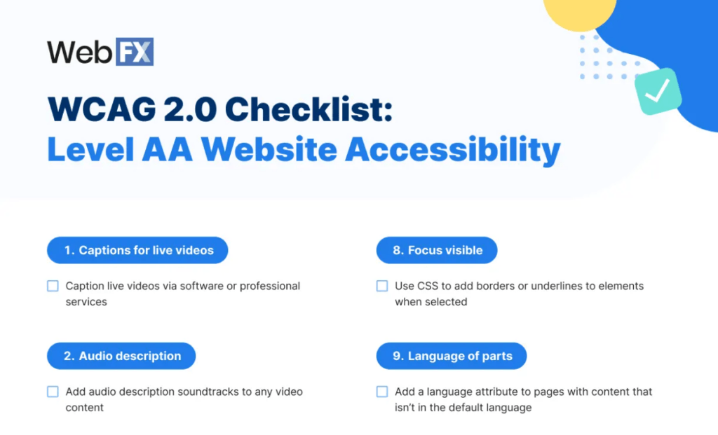 Website Accessibility Checklist for WCAG Compliance | WebFX
