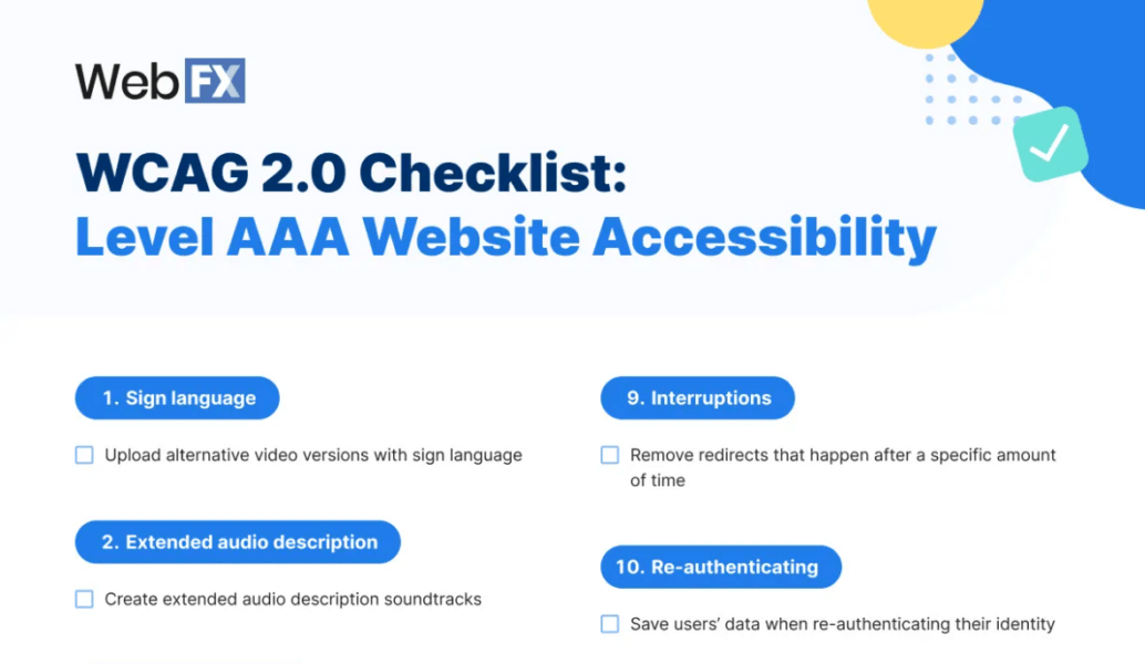 Website Accessibility Checklist for WCAG Compliance | WebFX