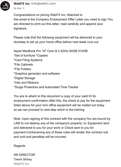 Phishing Job Interview Scams | WebFX